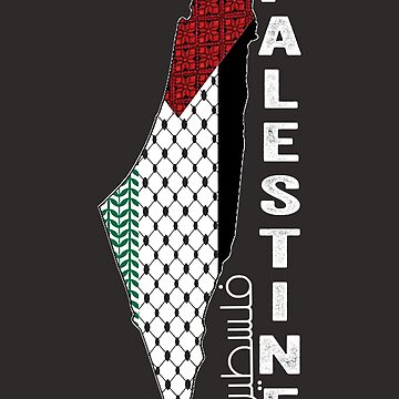 "Palestinian Map Keffiyeh Thobe Patterns Palestine in Arabic" Scarf for ...