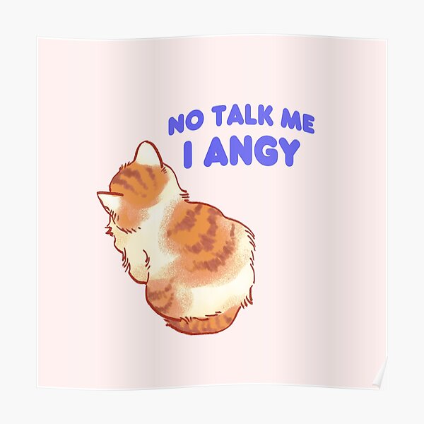 "I draw no talk me i angy cat meme" Poster by RansRoom | Redbubble