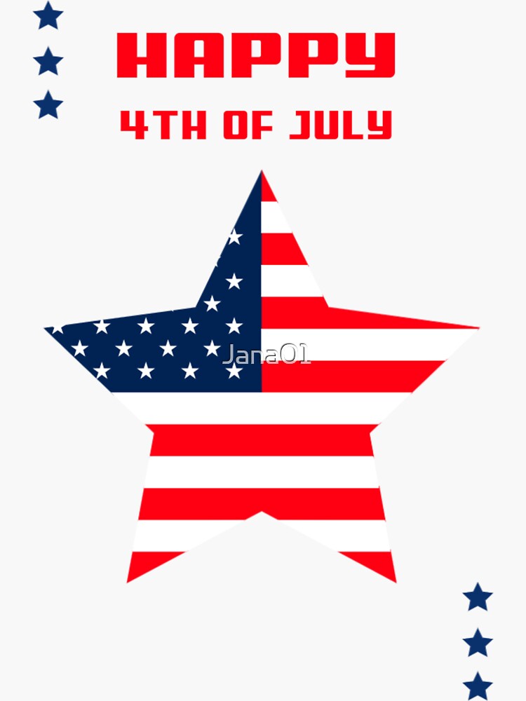"Awesome 4th of July Star" Sticker for Sale by Jana01 | Redbubble