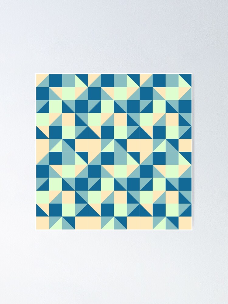 "cool geometric pattern with cool colors" Poster by JeelyJs | Redbubble