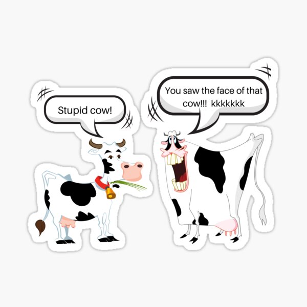 "Funny cow" Sticker by Giulianofly | Redbubble