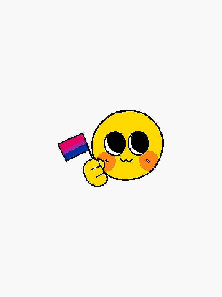 "bi pride emoji" Sticker for Sale by trashgoblinart | Redbubble