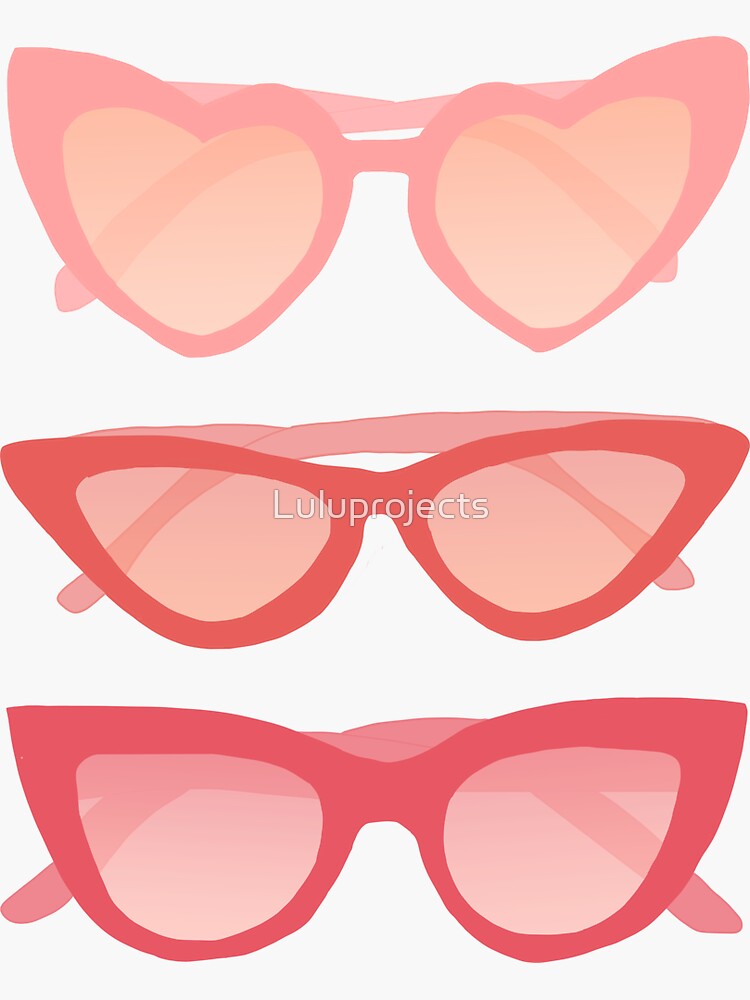 "Cute pink sunglasses" Sticker by Luluprojects | Redbubble