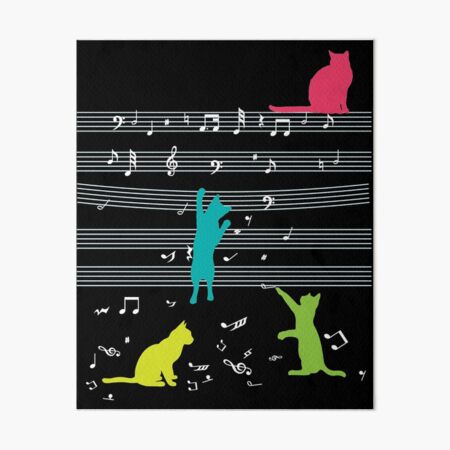 "Cats musical notes & clefs musician gift kittens" Art Board Print for ...