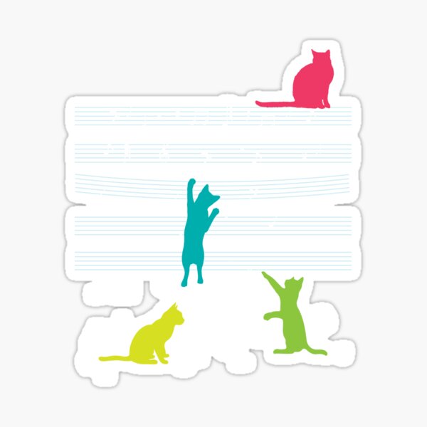 "Cats musical notes & clefs musician gift kittens" Sticker for Sale by ...