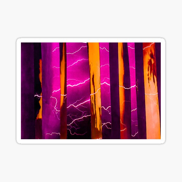 "Lightning Strikes Analog Collage" Sticker by WorldLily | Redbubble