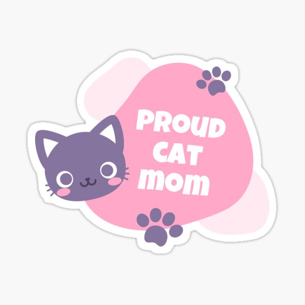 Pegatina «Mamá gata orgullosa, mamá gata, día de la madre, gatito ...
