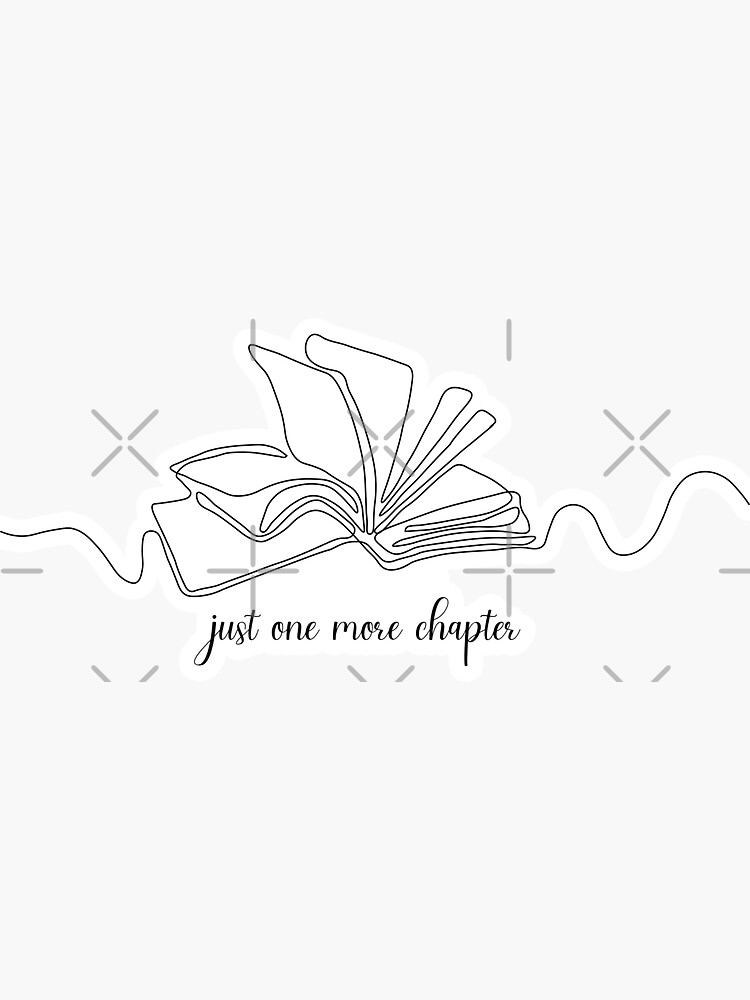 "just one more chapter - line art" Sticker for Sale by wtslstudio ...