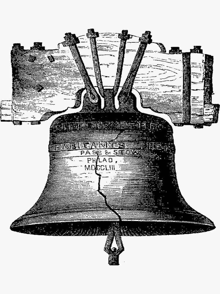 "Old Cracked Bell" Sticker for Sale by Quill-n-Ink | Redbubble