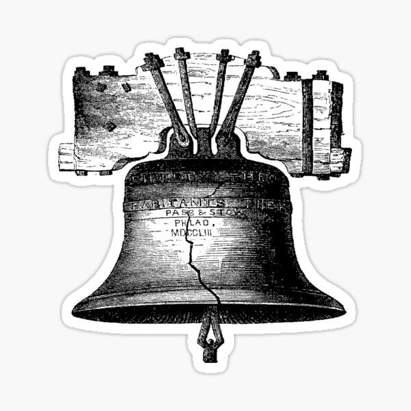 "Old Cracked Bell" Sticker for Sale by Quill-n-Ink | Redbubble