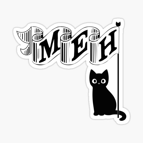 "Black Cat Flag: Meh" Sticker for Sale by ALF-Designs-INC | Redbubble