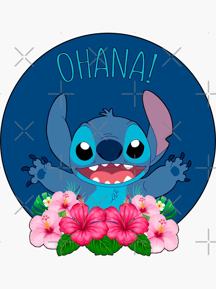 "Ohana Stitch" Sticker for Sale by Samsar | Redbubble
