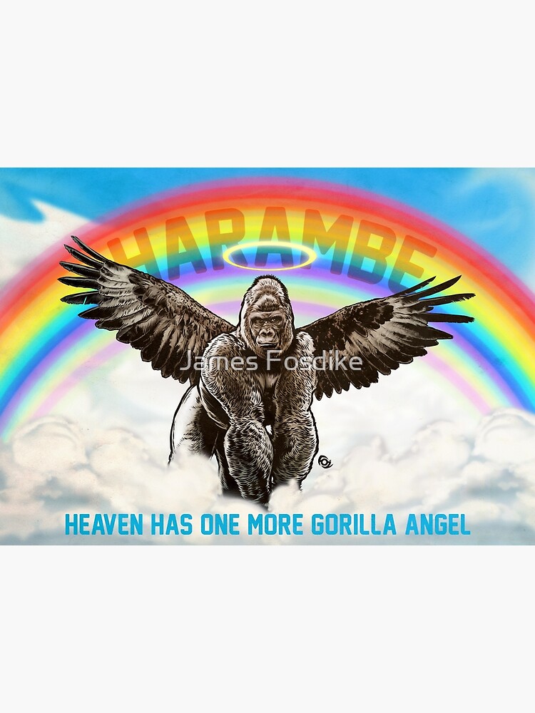 "Harambe - Heaven has another Gorilla Angel" Poster for Sale by MrFoz ...