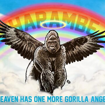 "Harambe - Heaven has another Gorilla Angel" Poster for Sale by MrFoz ...