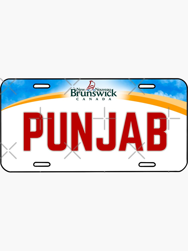 "PUNJAB New Brunswick plate" Sticker for Sale by Jashan22 | Redbubble