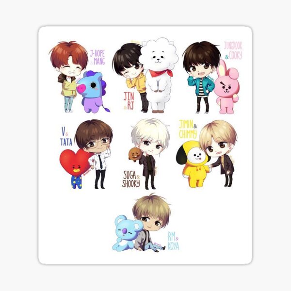 "BTS CHIBI" Sticker for Sale by fromthegroundup | Redbubble