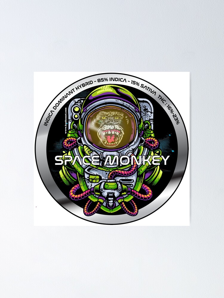 "Space Monkey Cannabis Strain Art" Poster for Sale by kushcoast | Redbubble