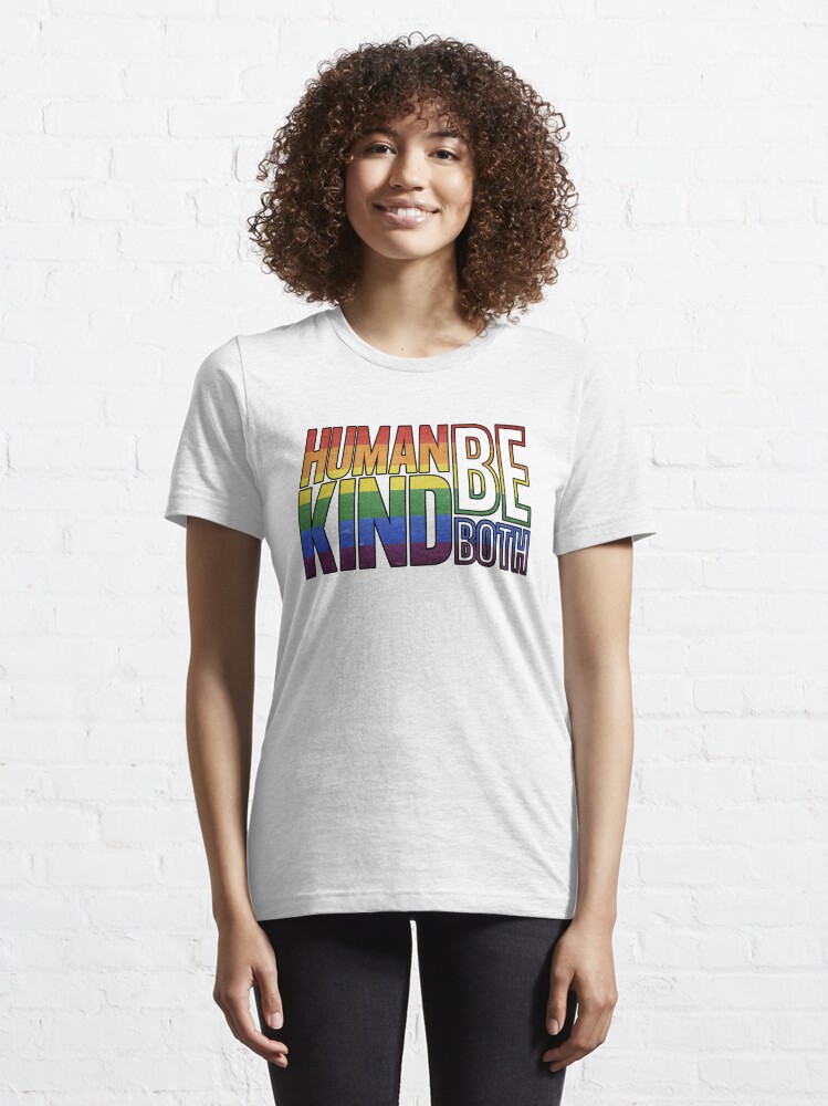 "Human Kind Be Both For Kindness Peace Equality LGBTQ+ (Black Outlined ...