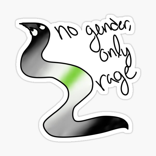 "no gender, only rage" Sticker by olispecter | Redbubble