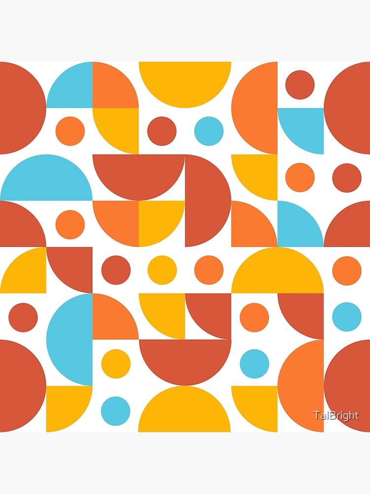 "Funky retro pattern 70s style - red orange yellow and blue" Art Print ...