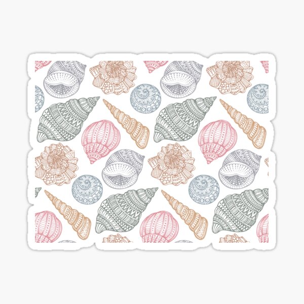 "Pretty Ocean Seashells " Sticker for Sale by artdesignforyou | Redbubble