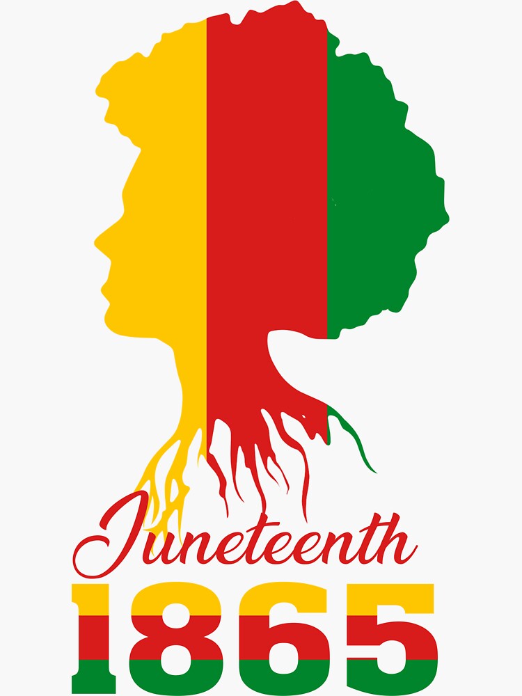 "Juneteenth 1865 African Root Tree Black Pride Freedom" Sticker for ...