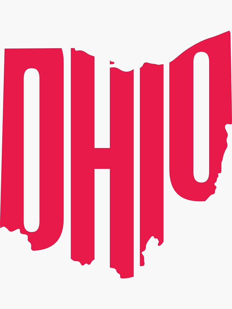 "Ohio Text in the Shape of State" Sticker for Sale by mlphillips13 ...