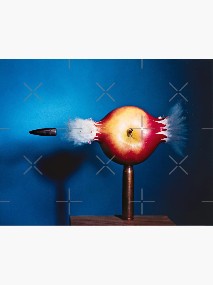 "Bullet Piercing An Apple" Sticker by ledaai | Redbubble