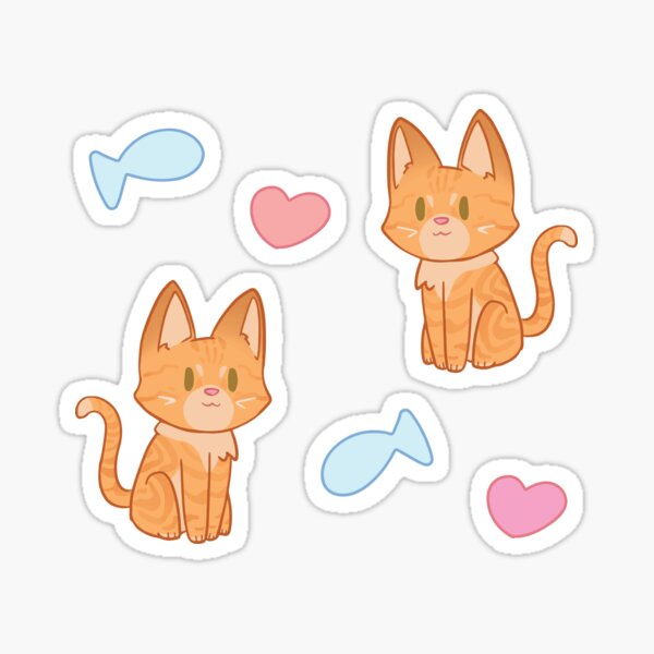 "Chibi Cat Design - Ginger Cat " Sticker for Sale by HJacka | Redbubble