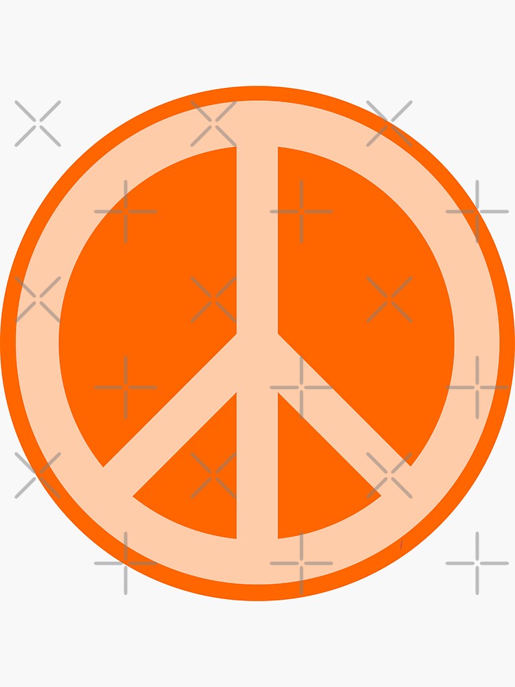 "orange peace sign" Sticker by y2krevival | Redbubble