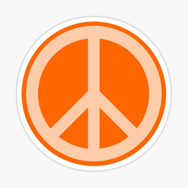 "orange peace sign" Sticker for Sale by y2krevival | Redbubble