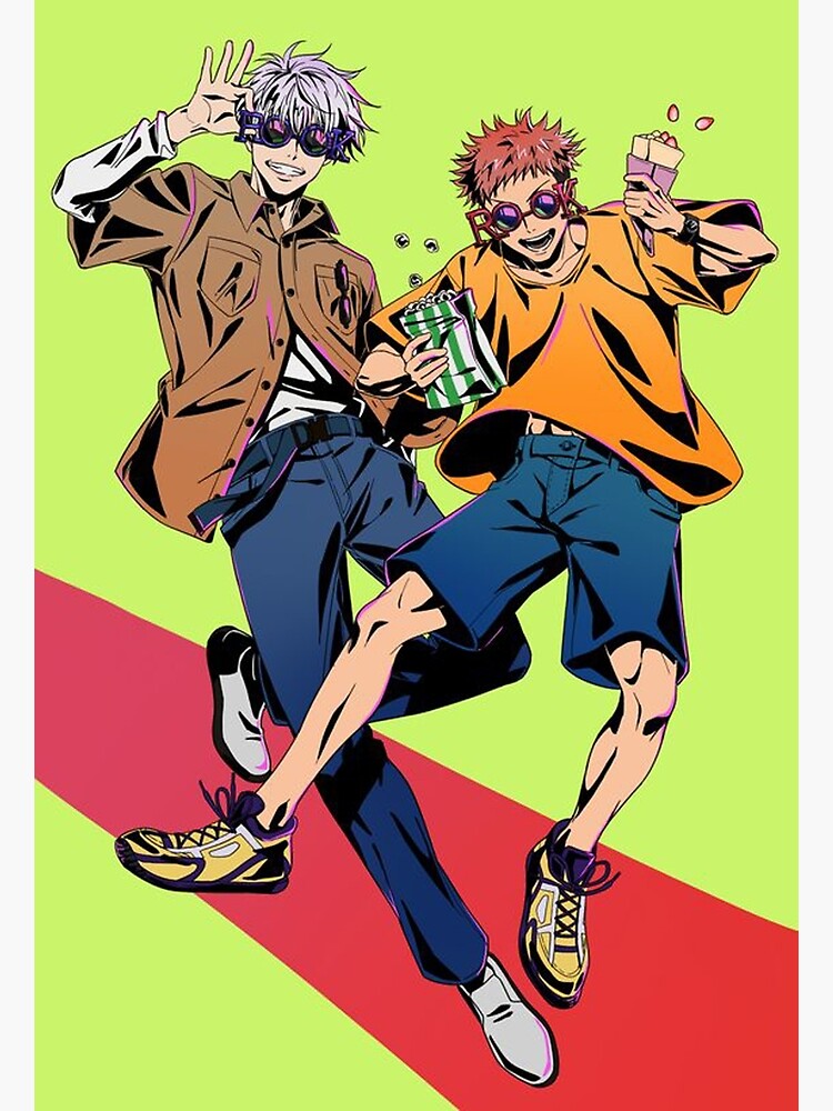 "Yuji & Gojo Sensei Swag Attack" Photographic Print by GalacticWaifu ...