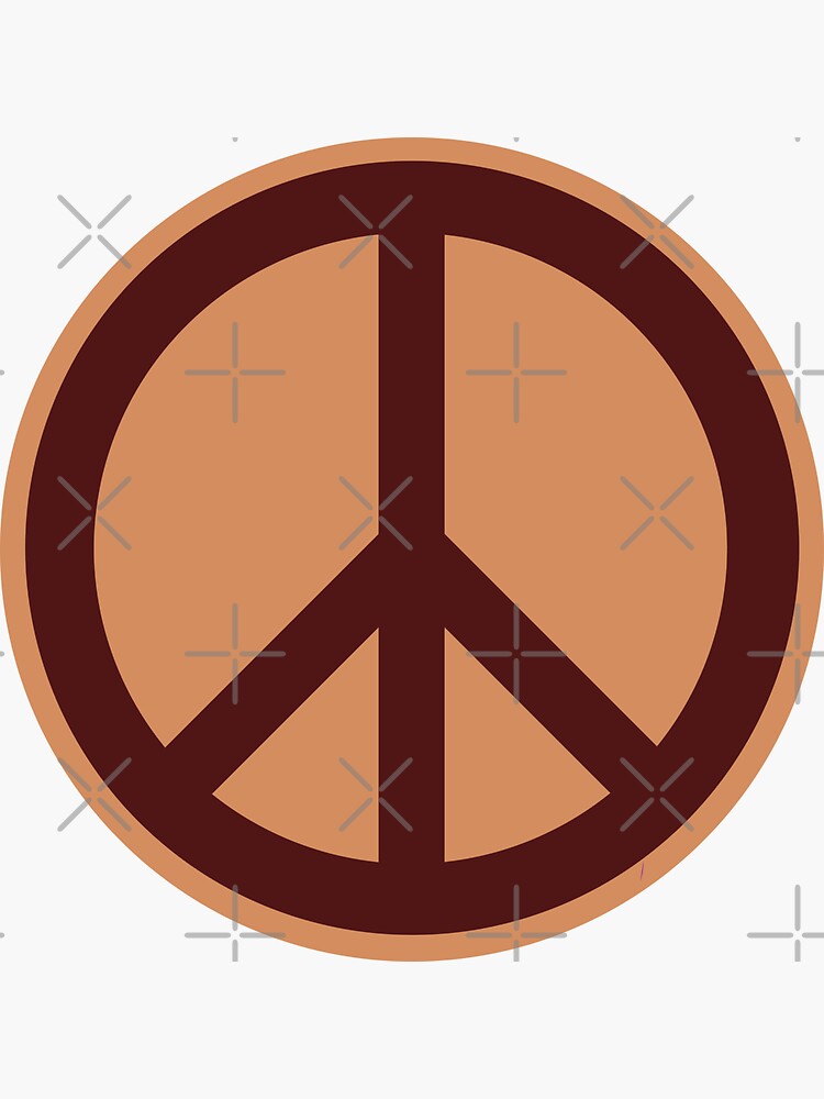 "brown peace sign" Sticker for Sale by y2krevival | Redbubble