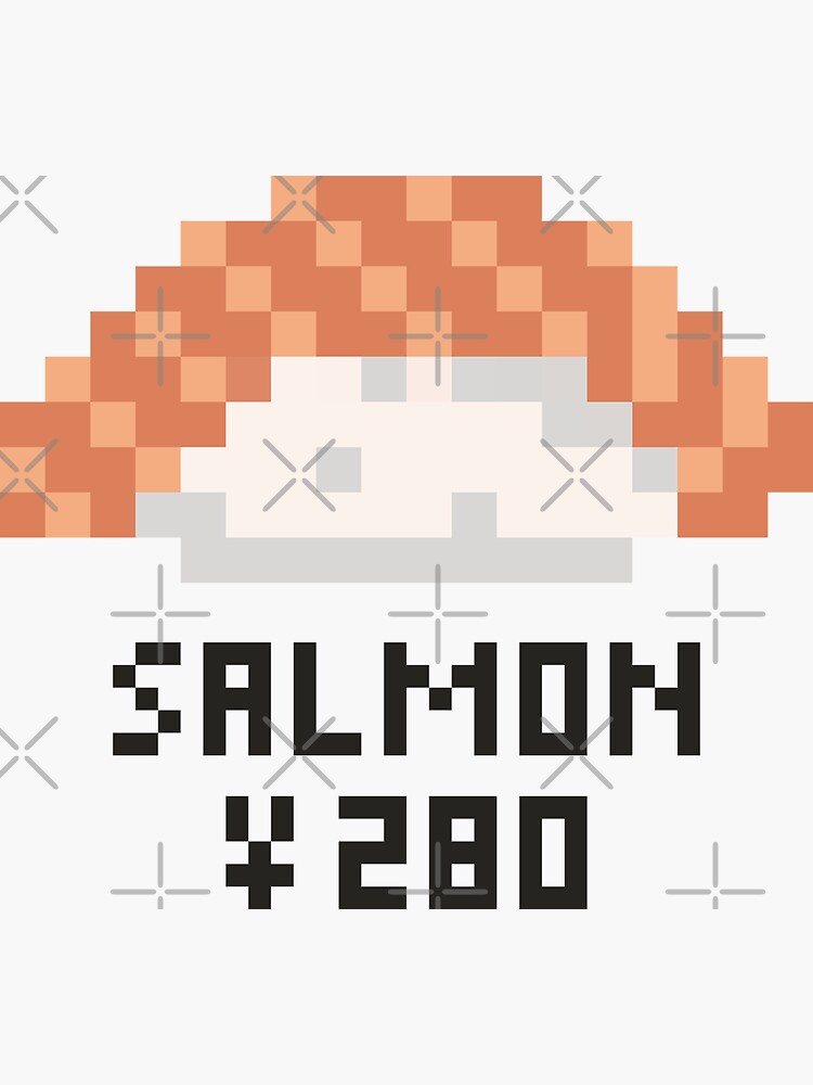 "Salmon Nigiri Sushi Pixel Art" Sticker for Sale by AnnaYenardi | Redbubble