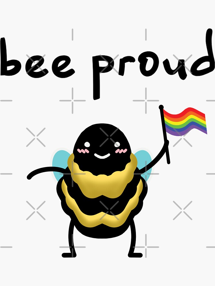 "bee proud (rainbow flag)" Sticker for Sale by emmhu1 | Redbubble