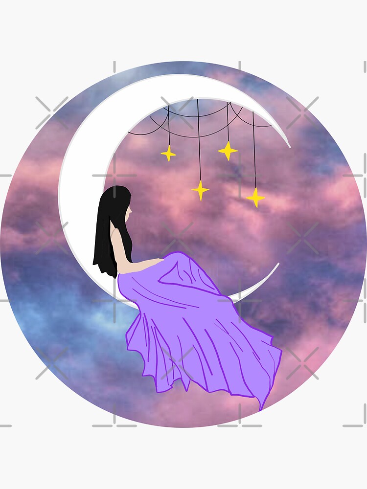 "Moon lady" Sticker for Sale by cute2005 | Redbubble
