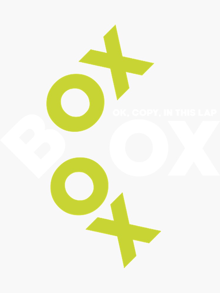 "Box Box Box F1 Design | F1 T-Shirt | GP motor gift" Sticker for Sale ...