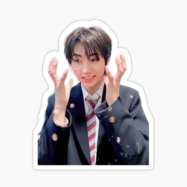 "Sunghoon with icing all over his face" Sticker for Sale by Sunoos ...