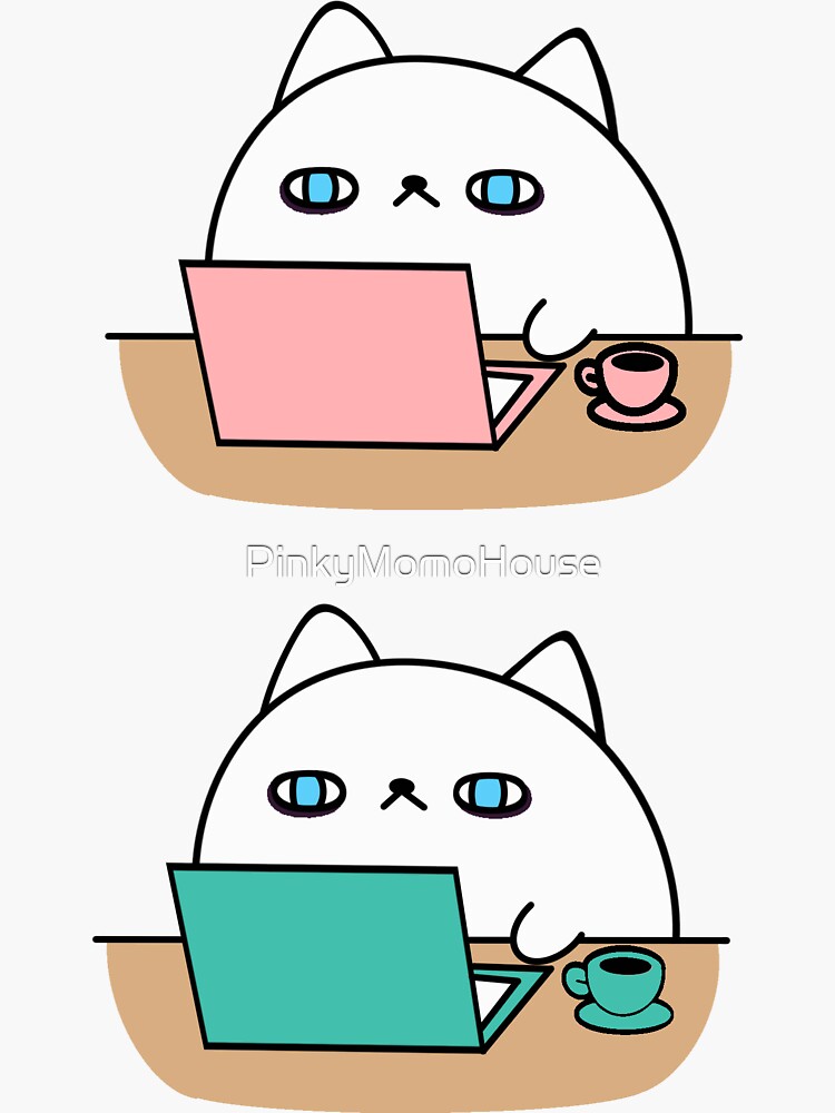 "Cat Developer Sticker" Sticker for Sale by PinkyMomoHouse | Redbubble