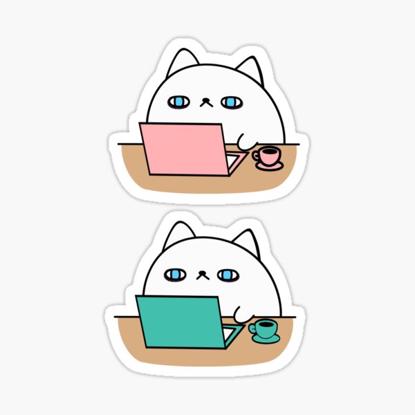"Cat Developer Sticker" Sticker for Sale by PinkyMomoHouse | Redbubble