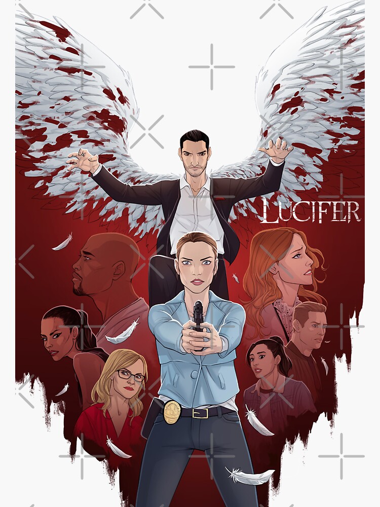 "Lucifer Fan Art Sticker" Sticker for Sale by Dcfunmeme | Redbubble
