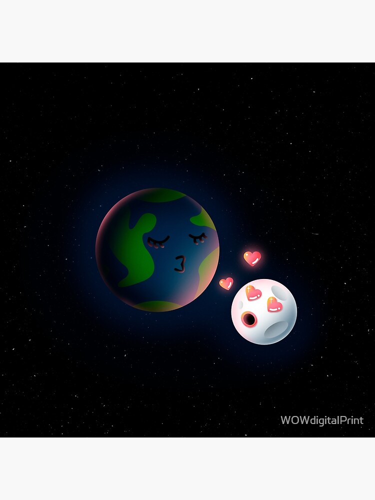 "Moon and earth love cute art" Poster for Sale by WOWdigitalPrint ...