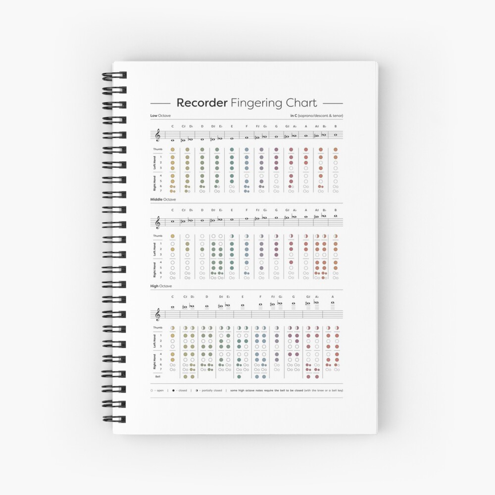 "Recorder Fingering Chart - Soprano" Canvas Print for Sale by ...