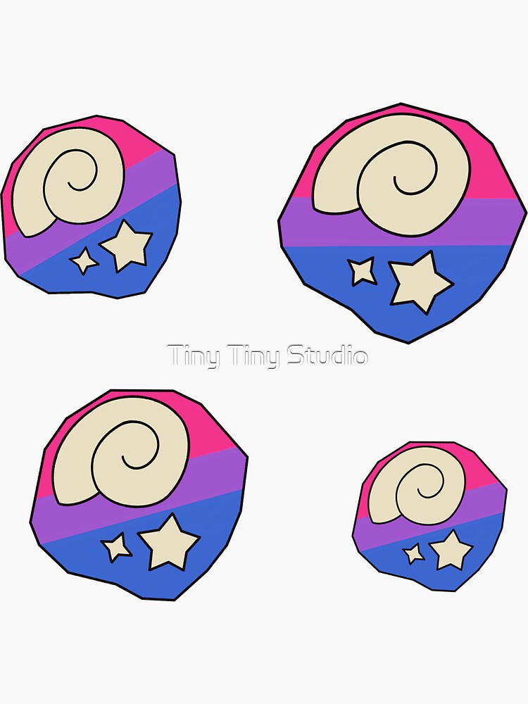 "Cartoon fossil bisexual flag" Sticker by osakasuh | Redbubble