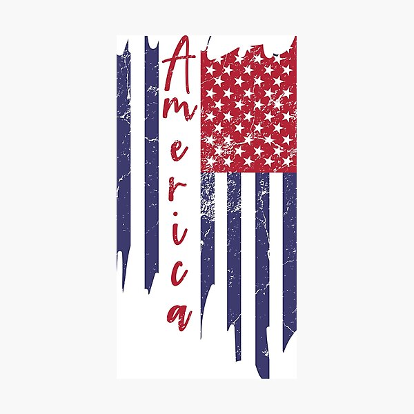 Lámina fotográfica «Bandera americana - ¡Feliz Día de la Independencia ...