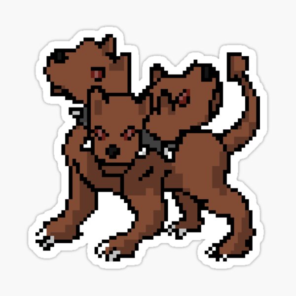 "Pixel Cerberus" Sticker for Sale by Osarumon | Redbubble
