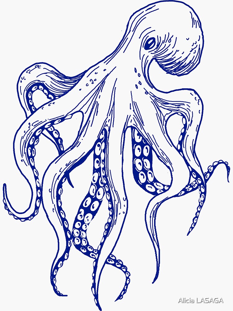 "octopus (coat of arms) blue" Sticker for Sale by AliciaLasaga | Redbubble