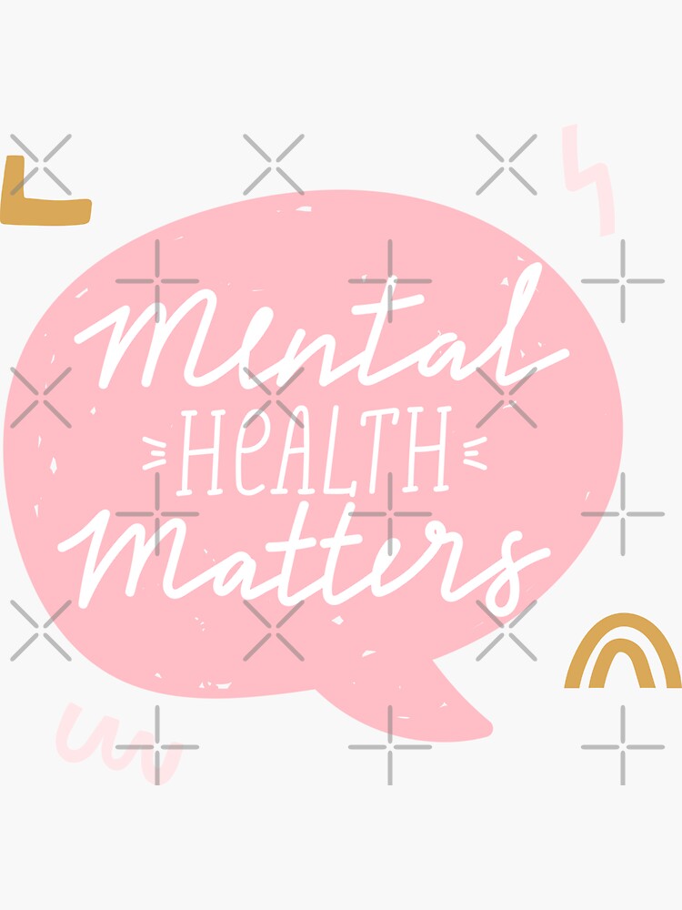 Mental Health Matters Inspirational Lettering Phrase Psychology Quote