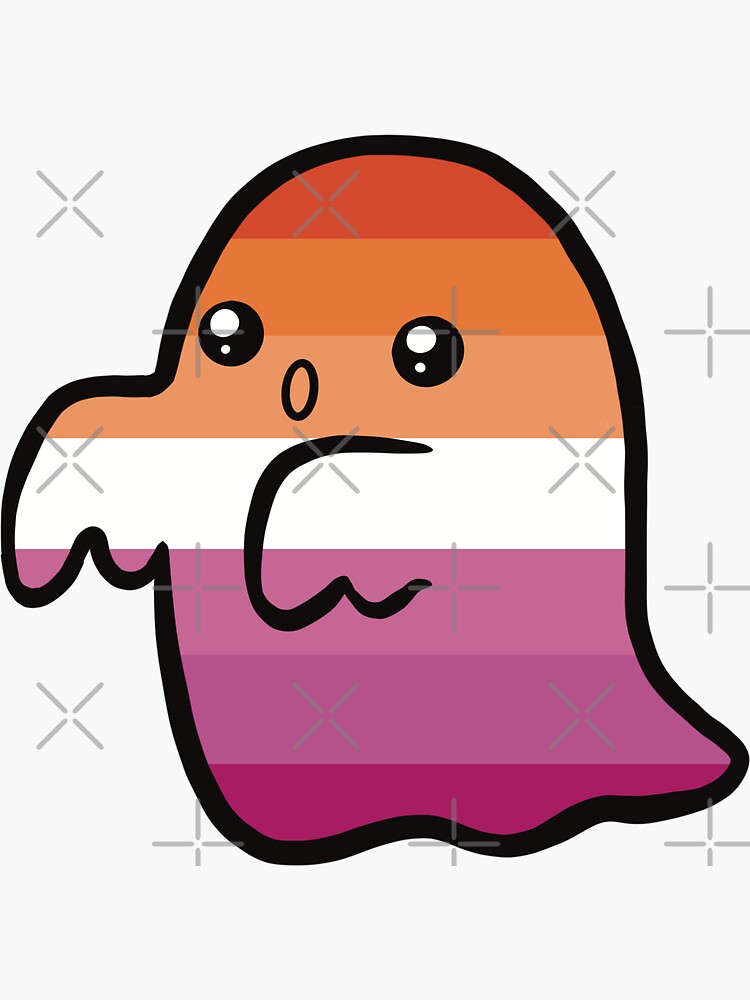 "Cute ghost lesbian pride flag" Sticker for Sale by Namidere7 | Redbubble