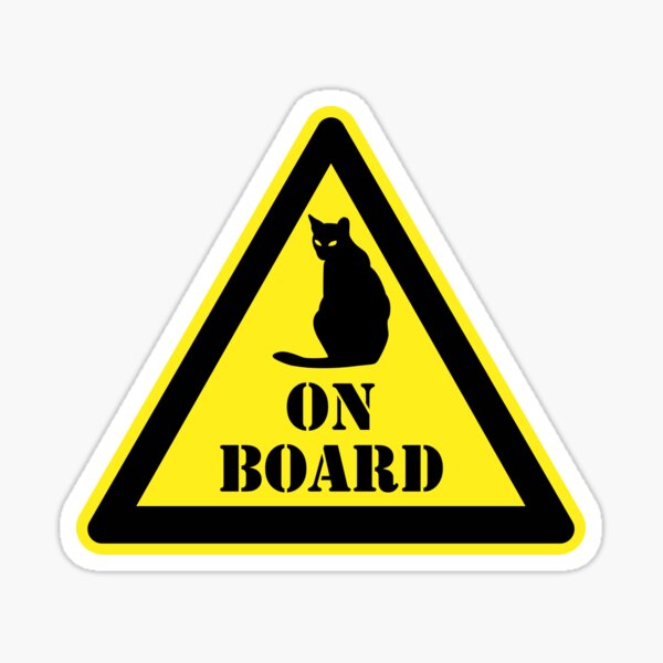"Cat on Board Sign" Sticker for Sale by meicha | Redbubble